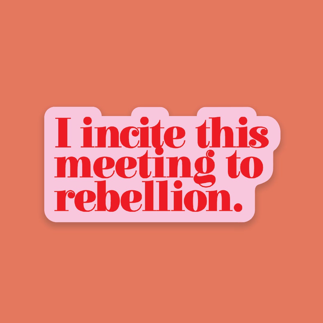 Rebellion Large Sticker – Pink & Red Vinyl Decal With Literary Quote ...