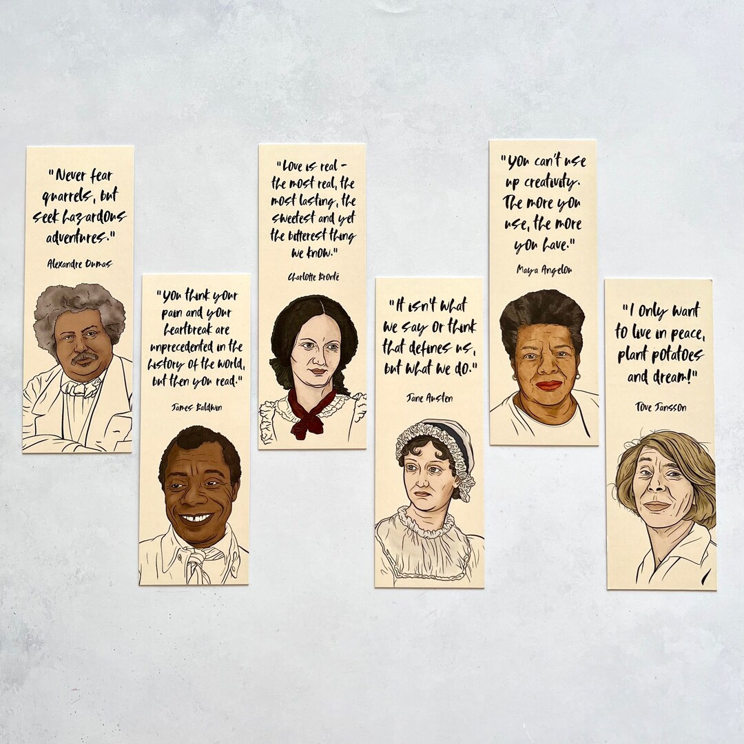 Classic Authors Bookmark Bundle Positive Quote Positive Affirmation Six ...