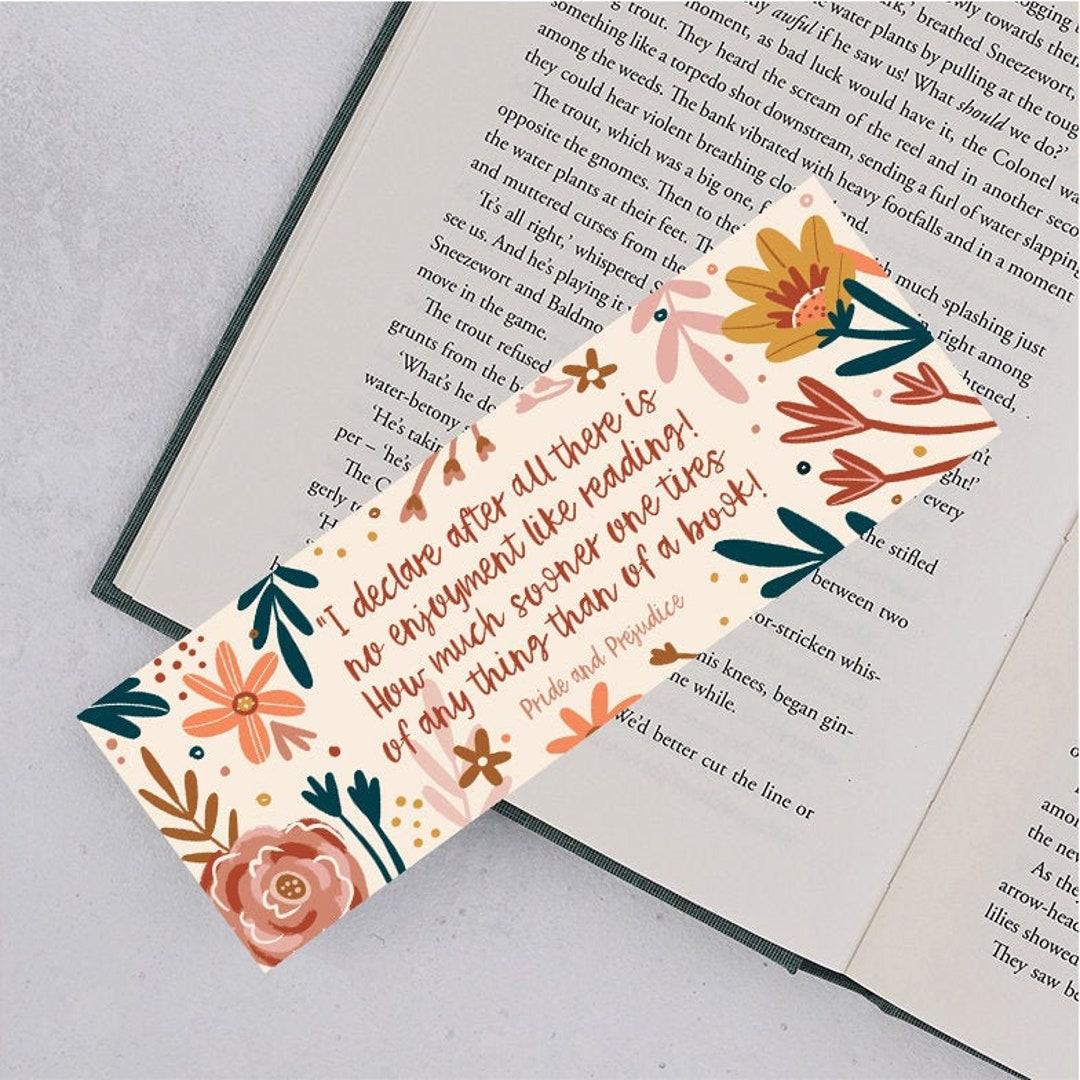 Pride and Prejudice Bookmark Jane Austen Bookmark Bookmark Quote There ...