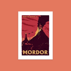 Bookish Vinyl Sticker - Vintage Fictional Travel Sticker - Mordor ...