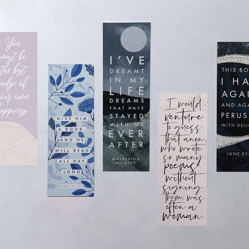 Book Lover Female Authors Bookmark Set Bookmark Bundle - Etsy