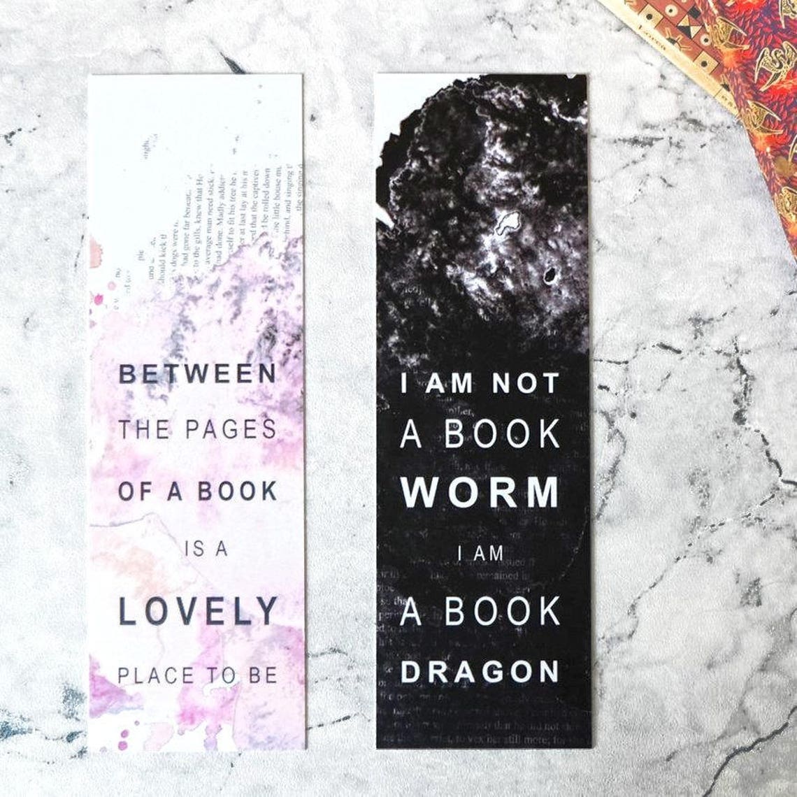 Set of Two Book Lover Bookmarks Bookmark Set Token Book - Etsy