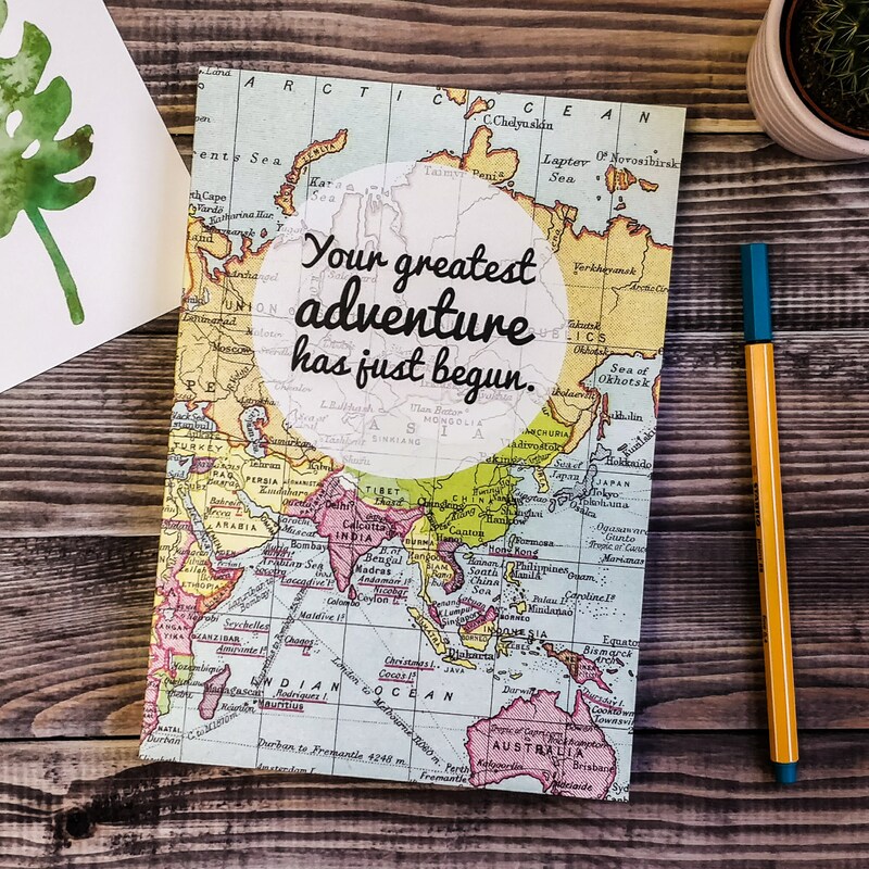World Map Journal - Etsy