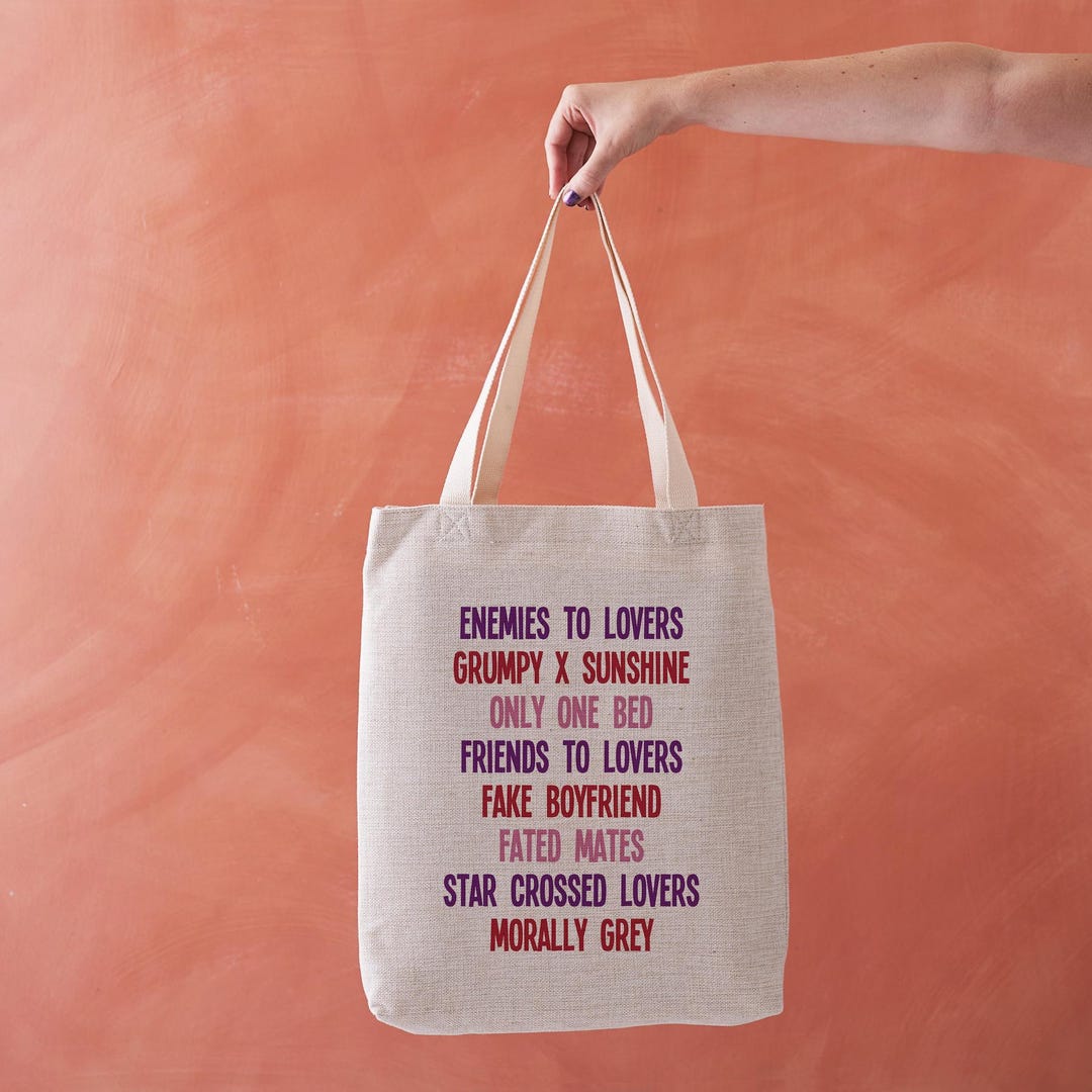 Romance Tropes Tote Bag – Book Lover Gift for Romance Readers, Funny ...