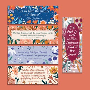 Jane Austen Bookmark Set - Bookmark Bundle - Five Bookmarks Pack ...