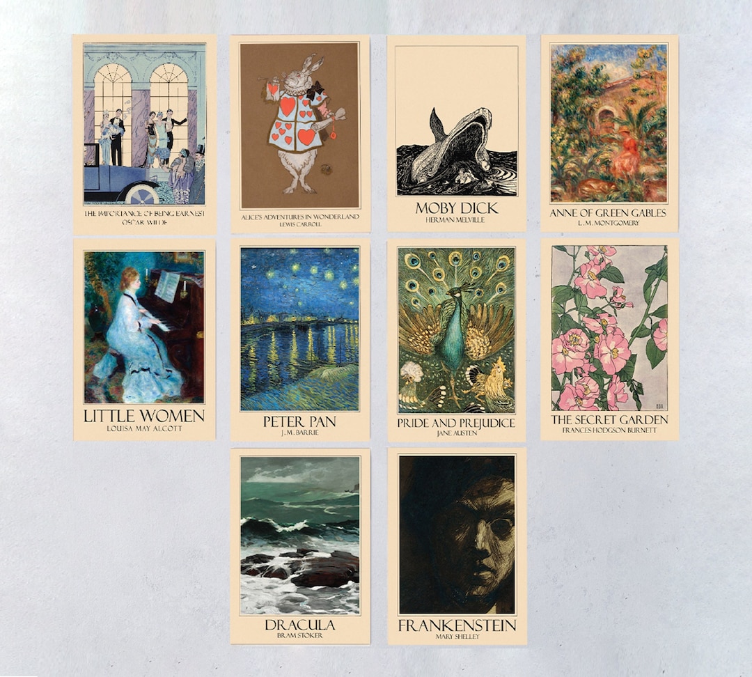 Classic Literature Art Postcard Set | Book Lover Gift - Etsy