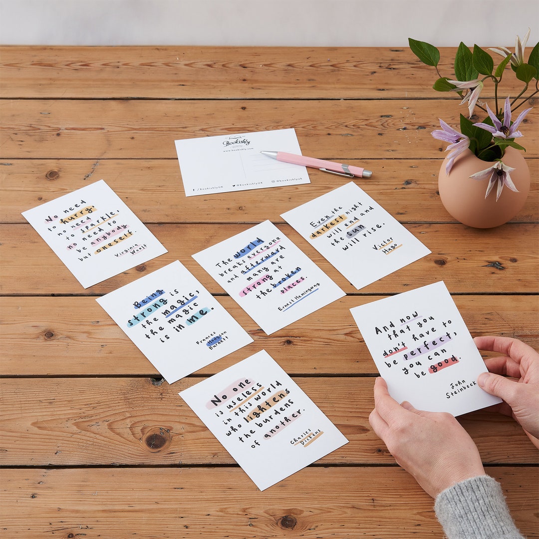 Inspiring Literary Postcard Set - 12 Pack - Etsy UK
