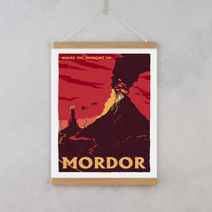 Mordor Vintage Style Travel Poster, Literary Poster, Book Lover Poster ...