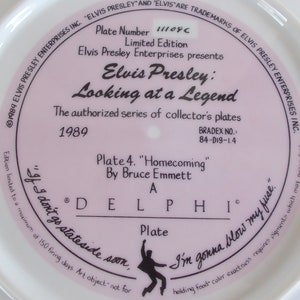 Vintage 1989 Elvis Presley Home Coming Plate 11109C - Etsy