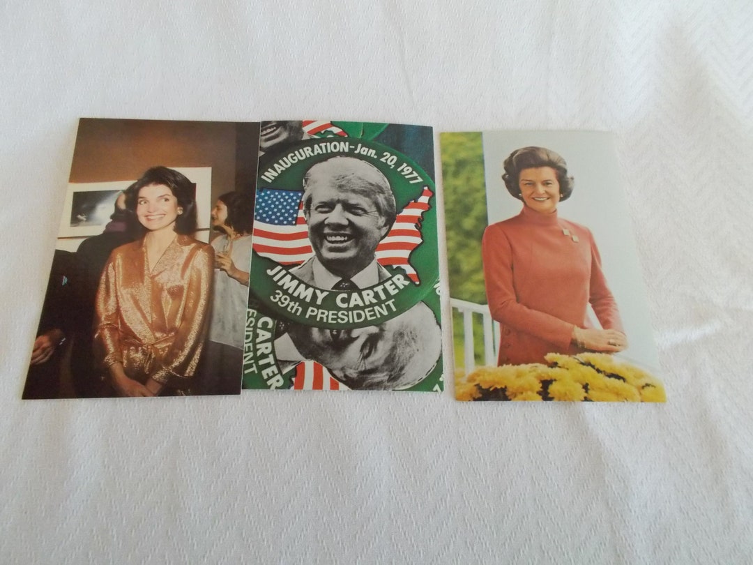 Vintage 3 Postcards Lot Jimmy Carter Jackie Kennedy and Betty Ford - Etsy