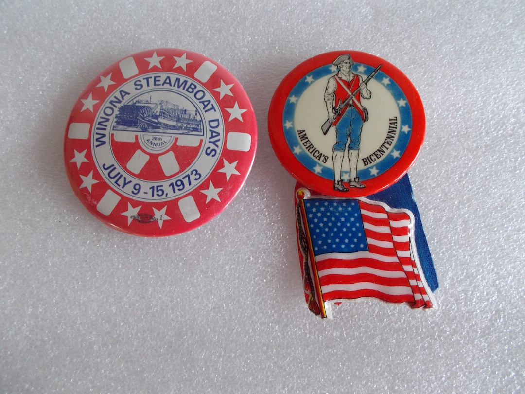 Vintage 2 Metal Button Pins Lot for Crafts - Etsy