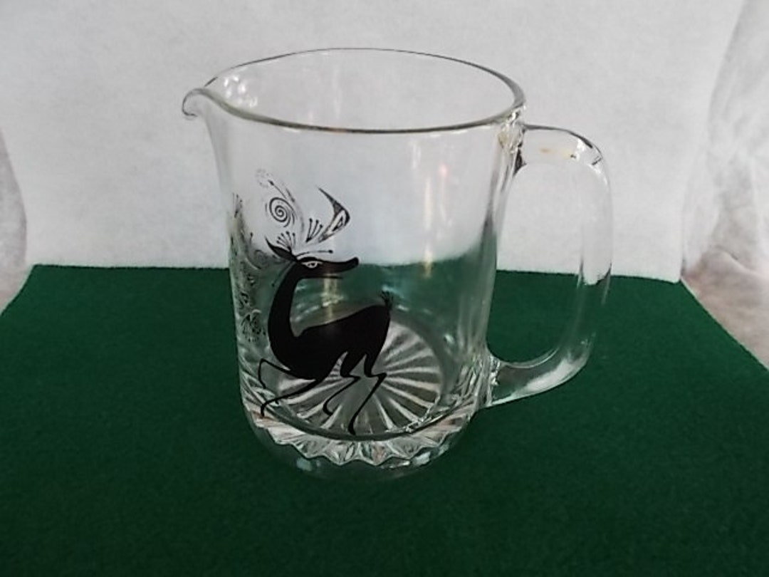 Vintage Atomic Glass Deer Creamer - Etsy