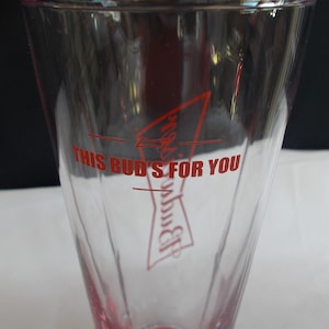 Vintage Tall Budweiser Glass - Etsy