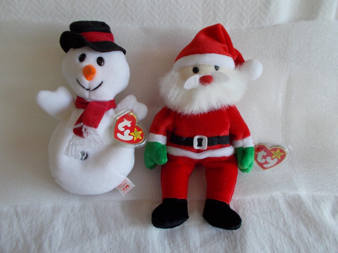 Vintage Santa and Snowman Ty Beanie Babies 1996 & 1998 - Etsy