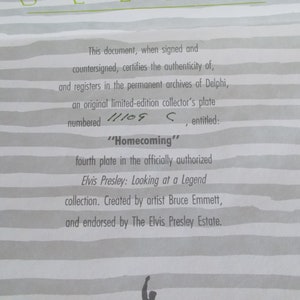 Vintage 1989 Elvis Presley Home Coming Plate 11109C - Etsy