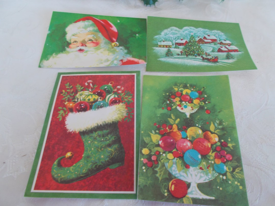 Vintage Mod Christmas Cards for Crafts - Etsy