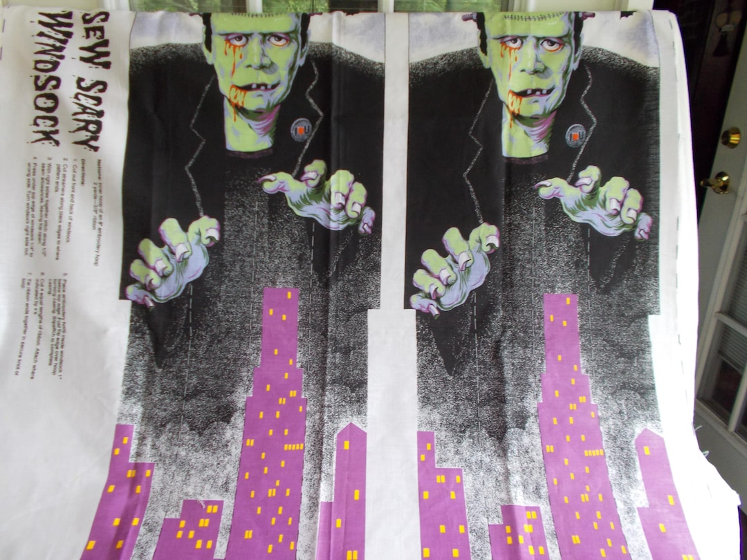 Vintage Sew Scary Windsock DIY Sewing Material Halloween Frankenstein ...