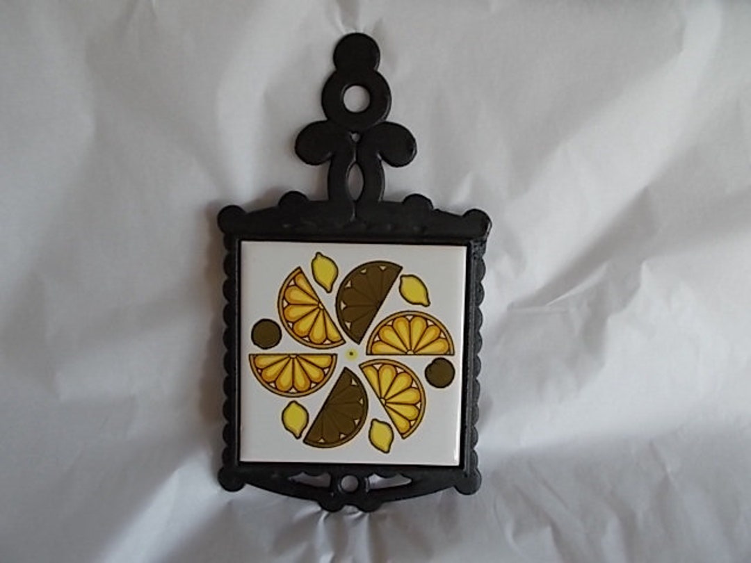 Vintage Metal Lemon and Lime Ceramic Cathay Tile Trivet - Etsy