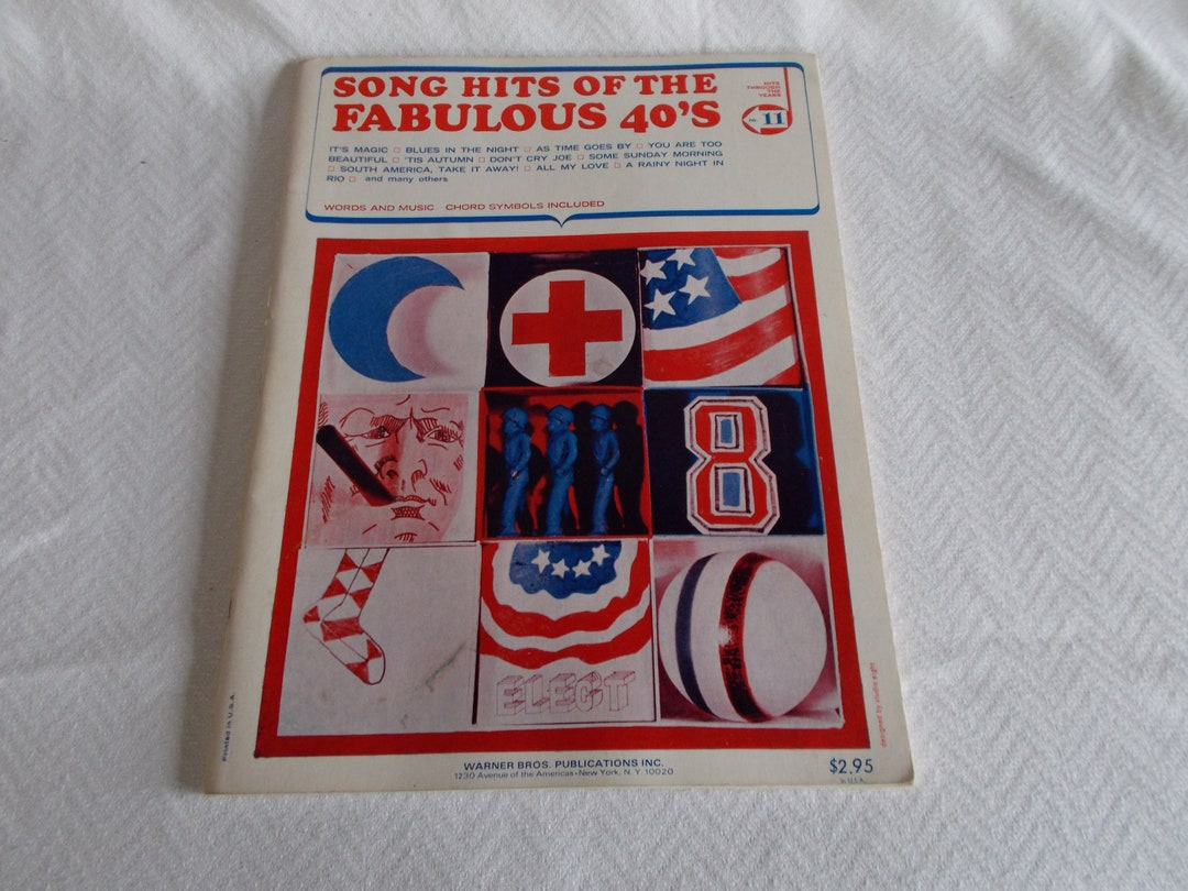 Vintage Song Hits of the Fabulous 40s Soft Cover Music Book - Etsy