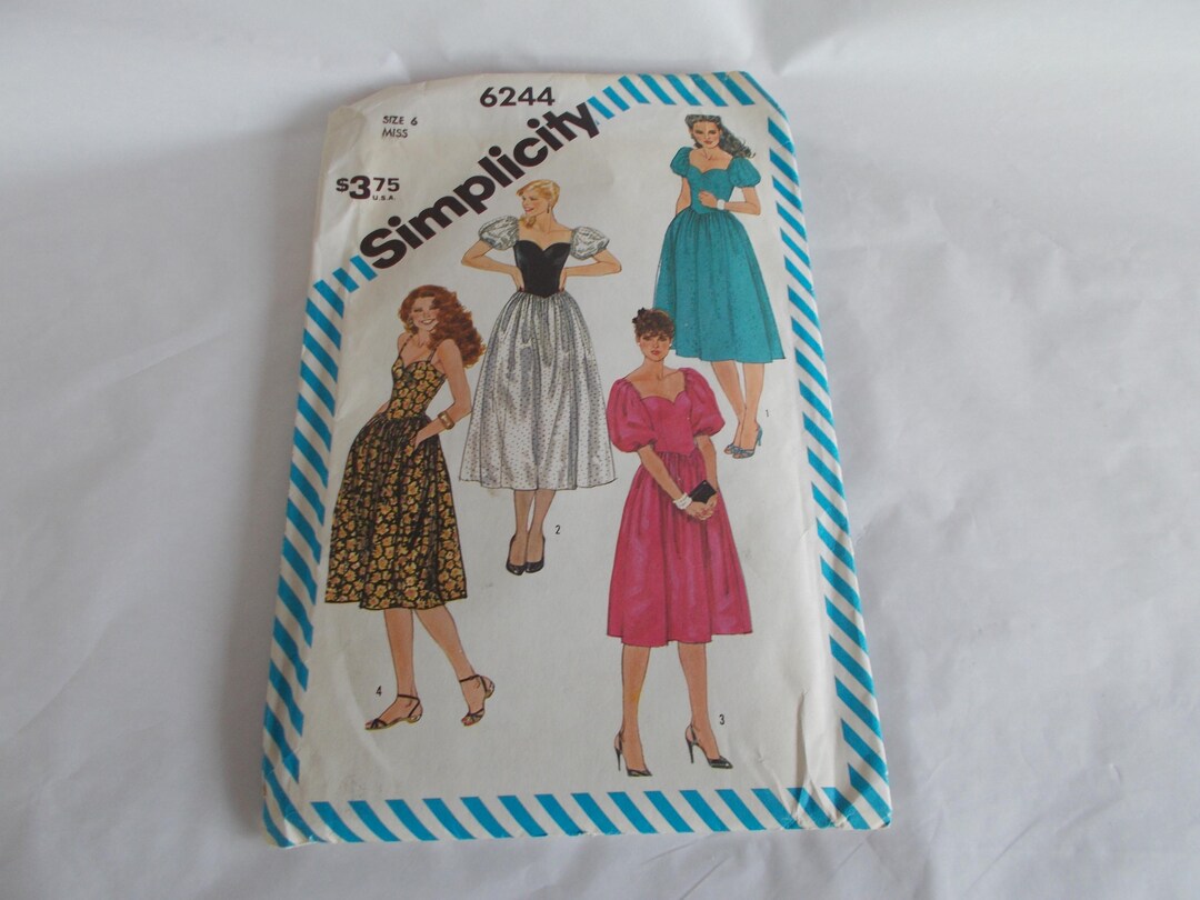 Vintage 1983 Simplicity 6244 Sewing Pattern for A Dress - Etsy