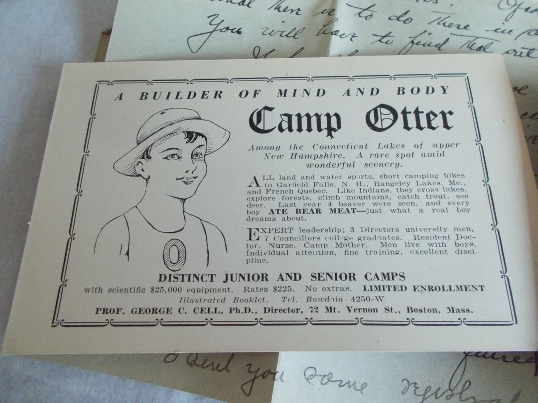 Vintage 3 Rare 1925 Camp Otter Pittsburg N.H Letters Envelopes and ...