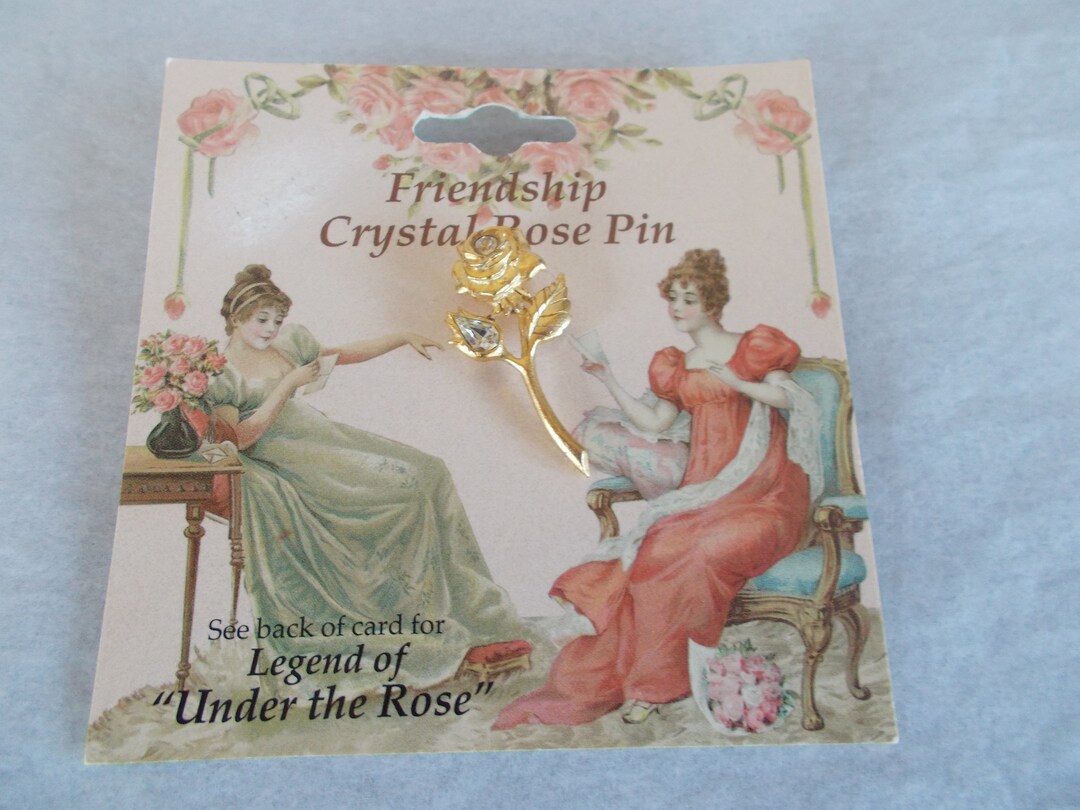 Vintage 1998 Friendship Crystal Rose Pin Back // 1 - Etsy