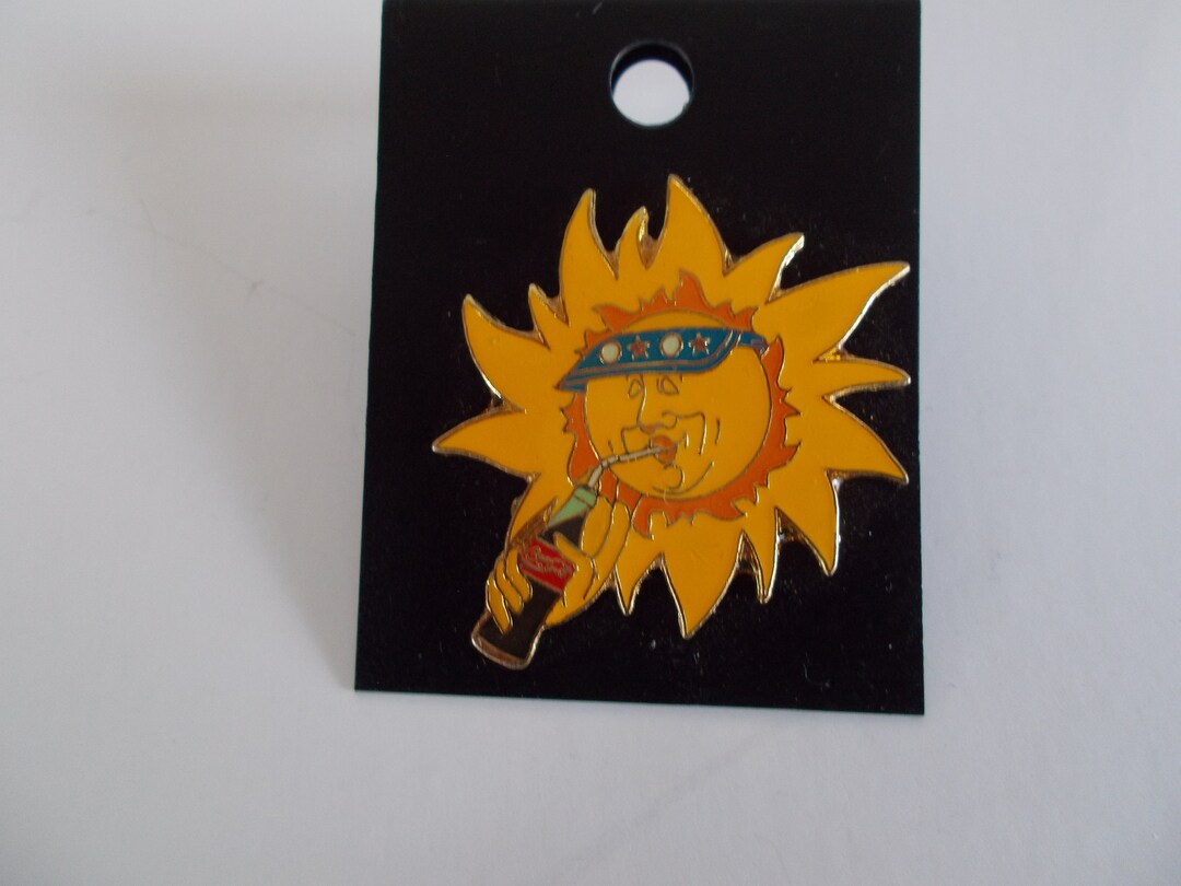 Vintage NOS Coca-cola Sun Drinking Coke Lapel Hat Pin Pin Back Las ...