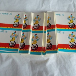 Vintage 10 Sheets of Circus Clown My Name is Stickers - Etsy