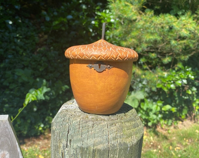 Vintage Wood Acorn Shape Tea Caddy Box - Etsy