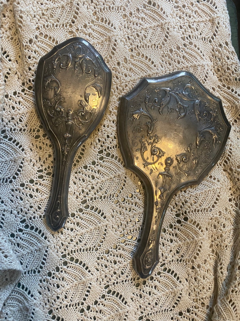 Art Deco Wilcox Vanity Hand Mirror and Brush - Etsy