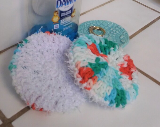 Cotton Dish Scrubby, Set of 2, Crochet , Eco Friendly , Dish Rag ...