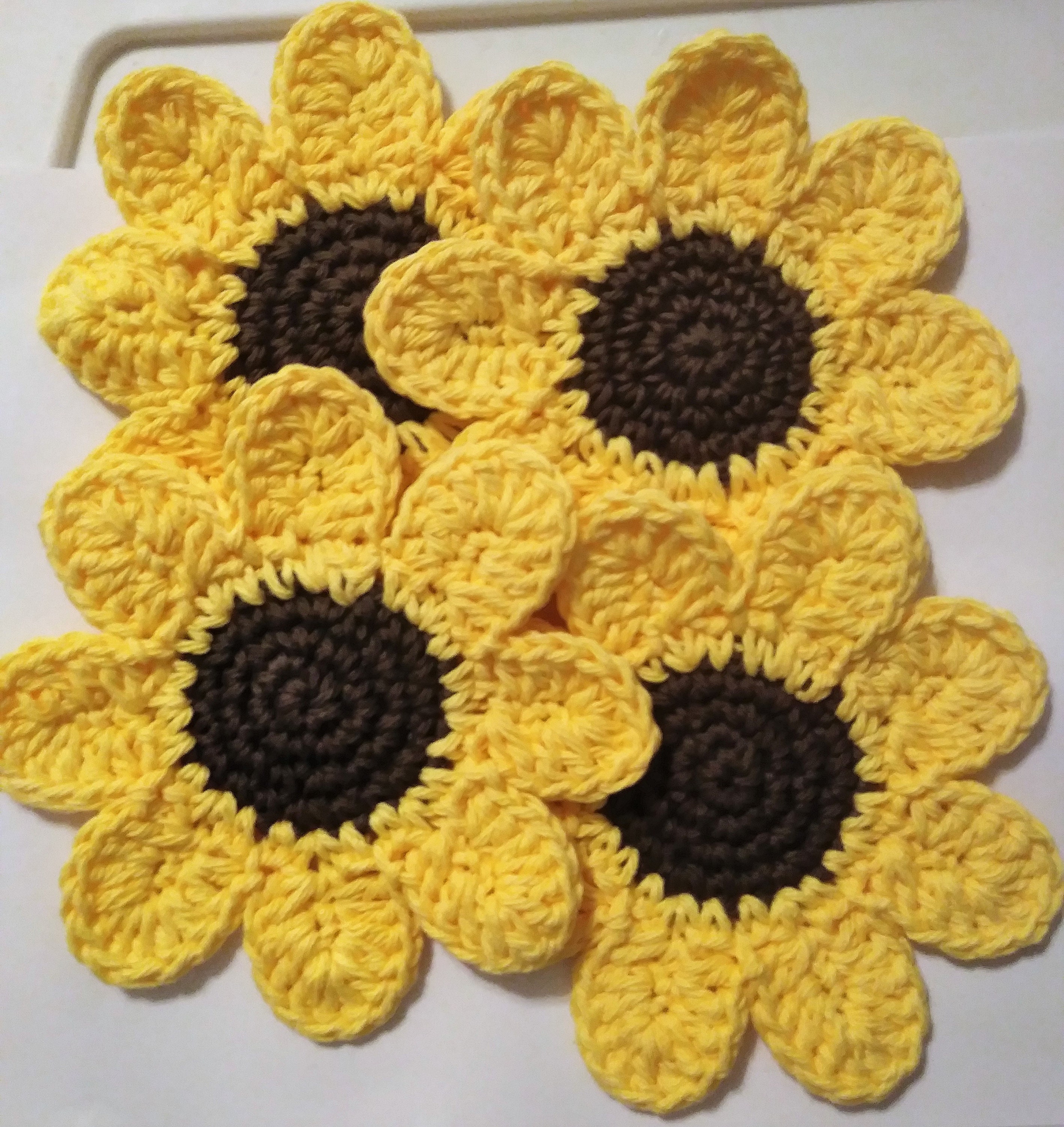Coasters Sun Flower Coasters Crochet Coasters Mug Rug | Etsy