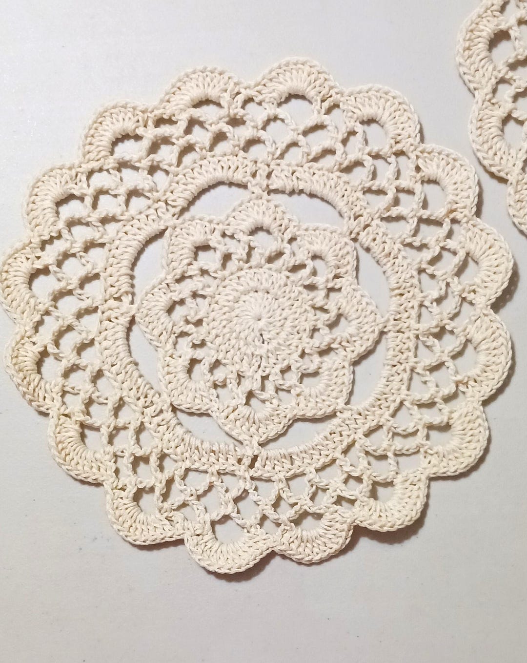 Doily, Large Cotton Doily, Ecru Doily, Lilac Doily, Table Protector ...