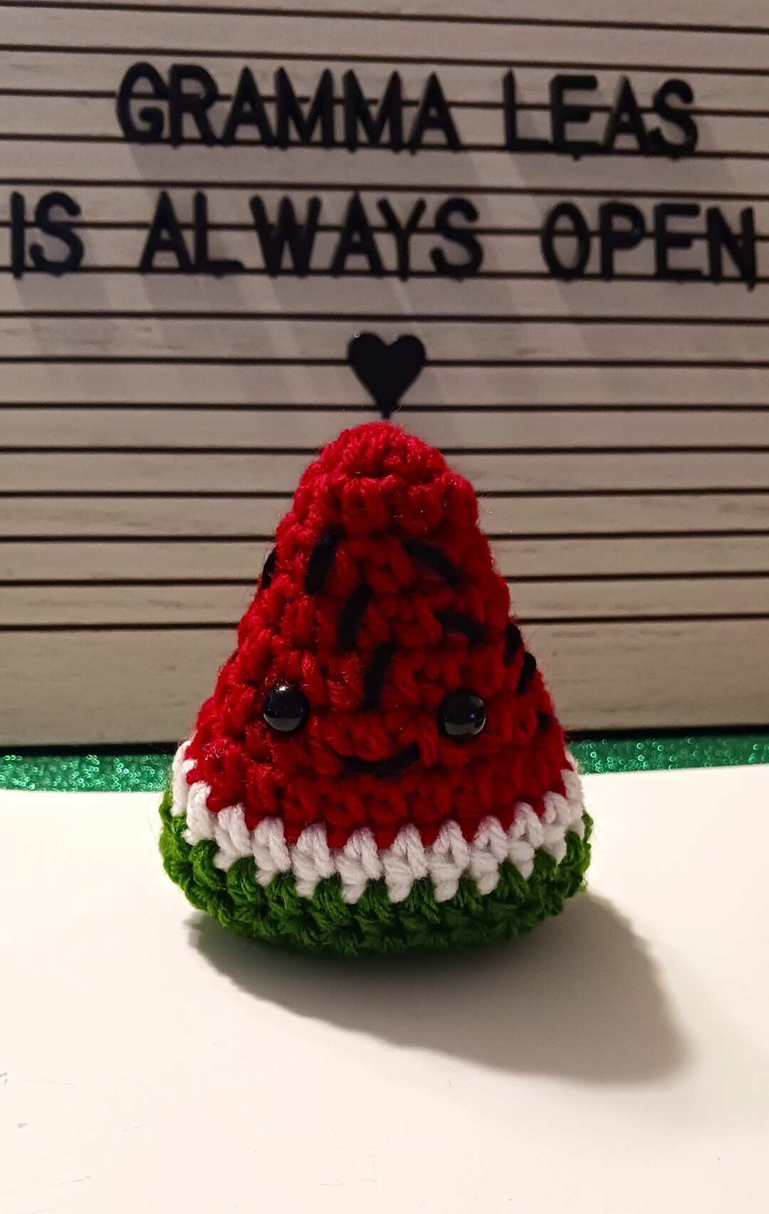 Watermelon Stuffy, Shelf Sitter, Deskmate, Crochet Watermelon Stuffy ...