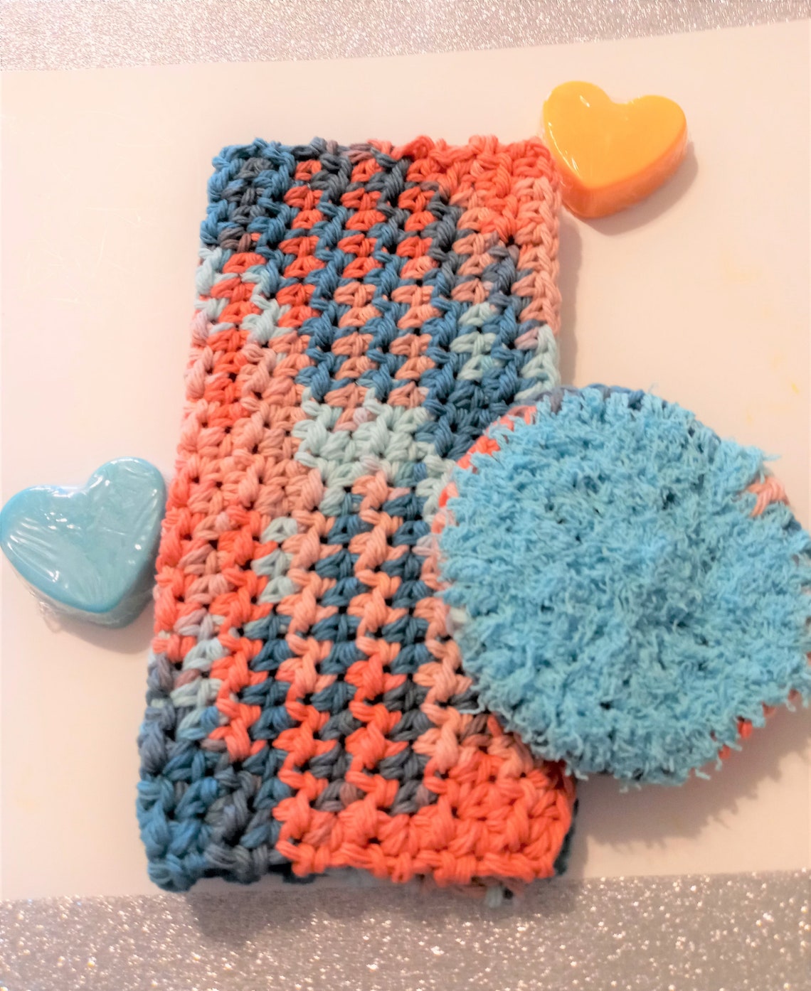 Dish Cloth With Scrubby Cotton Dish Cloth Scrubby Crochet - Etsy