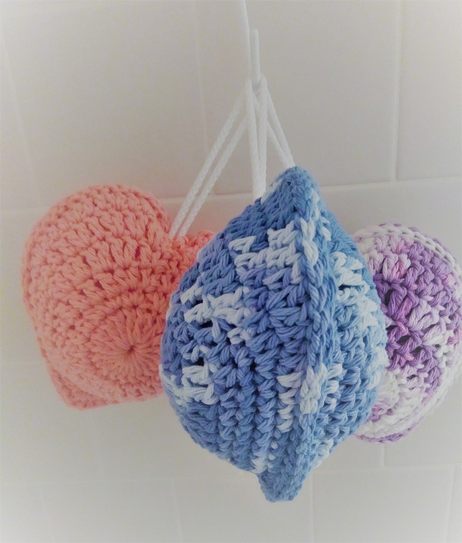 Scrubby Shower Sponge Buff Puff Cotton Washcloth Spa - Etsy