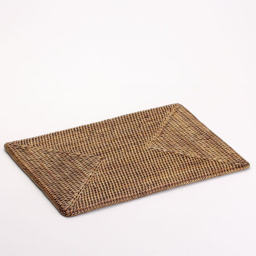 Hand-woven Rattan Rectangular Placemat: Boho Style for Your Table, 16 X ...