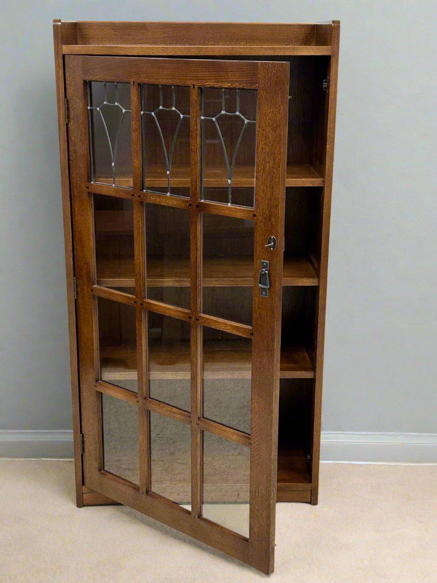 Craftsman Mission Quarter Sawn Oak Bookcase With Leaded Glass - Etsy