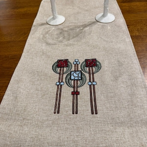 Arts and Crafts Mission Style Hand Made Linen and Cotton Table Runner ...