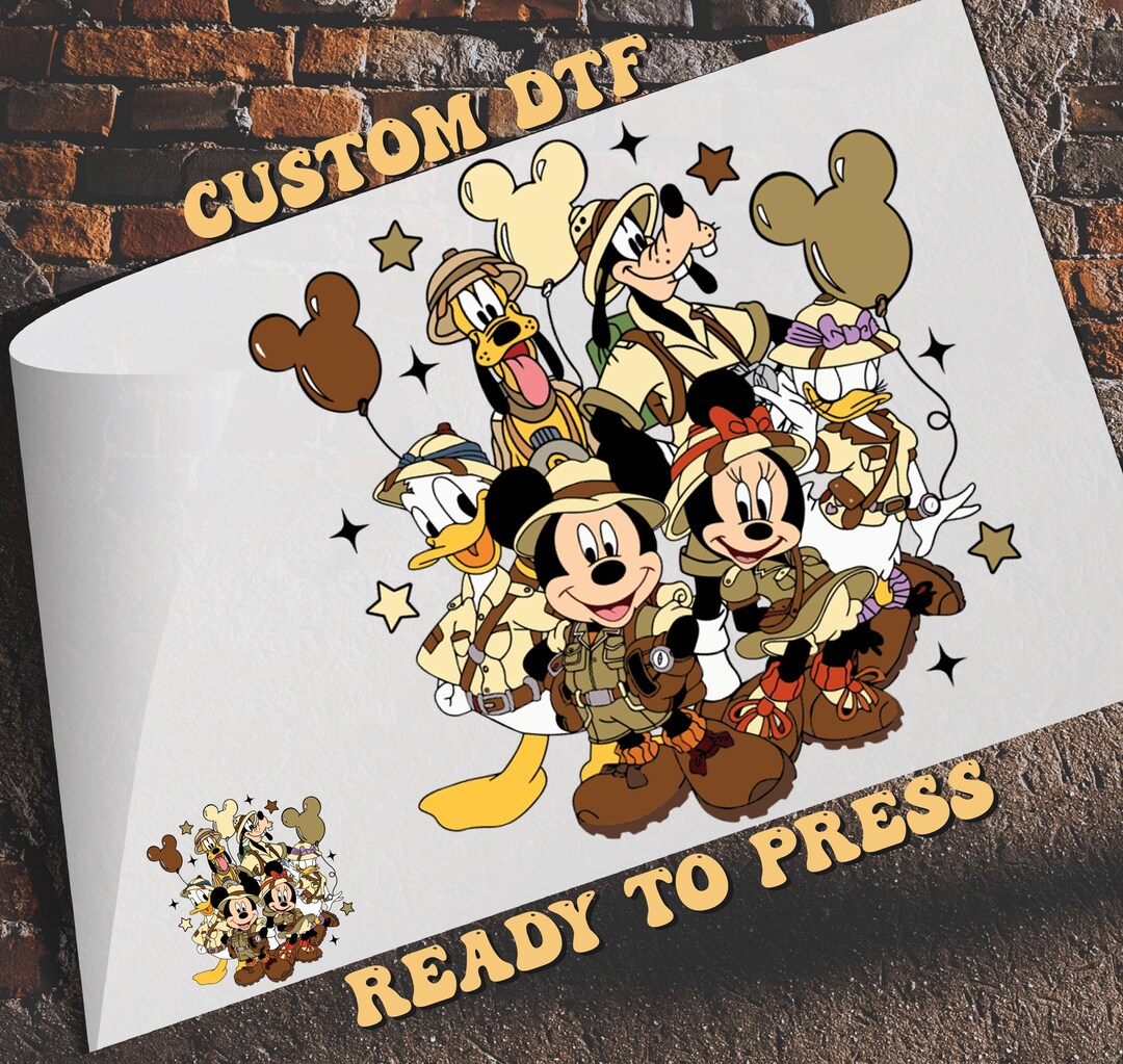 Disney Animal Kingdom Dtf Transfer, Mickey Mouse and Friends Ready to ...