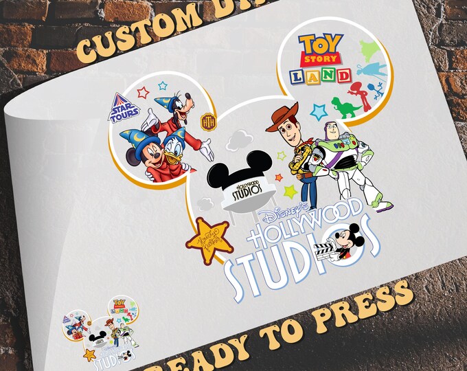 Custom Disney Hollywood Studios DTF | Dtf Transfer Ready for Press ...