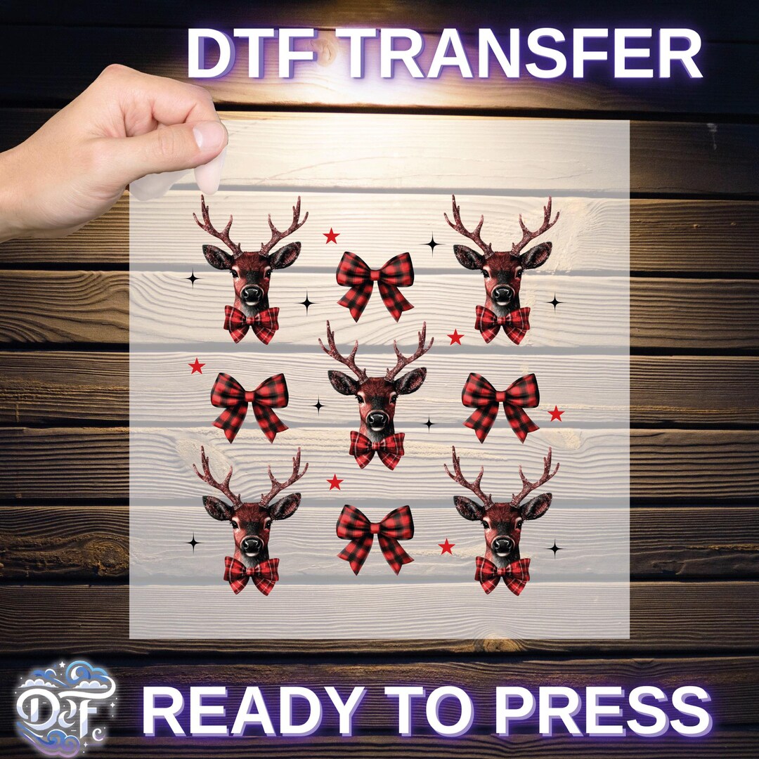 Deer Hunting Ready to Press, Deer Christmas DTF, Red Coquette DTF ...