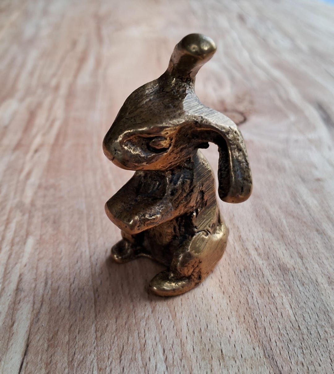 Brass Hare, Brass Rabbit, Vintage Brass Hare, Hare Figurine, Rabbit ...