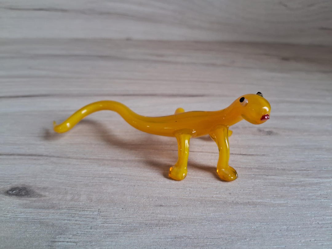 Murano Style Glass Gecko Miniature: Mid-century Lizard Figurine - Etsy
