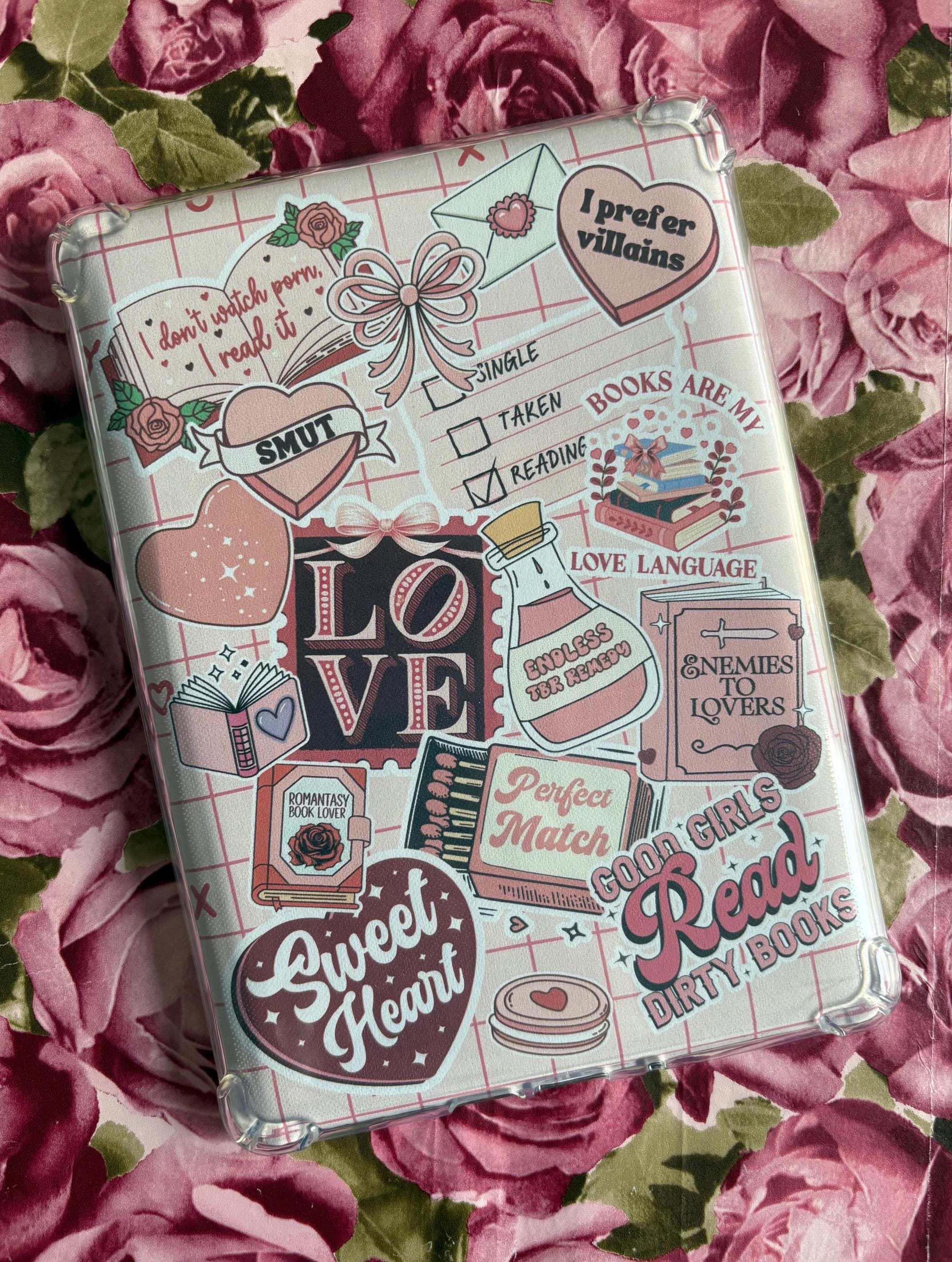 VALENTINE Pink PRINTABLE KINDLE Insert - Bookish Gift/sticker Collage - Basic Kindle, Paperwhite ...