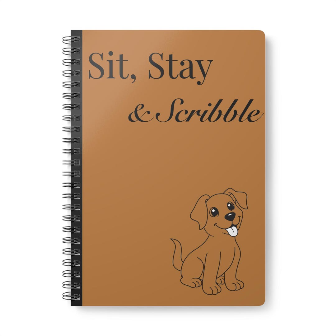Adorable Dog Notebook, Cute Pet Notepad, Animal Lover Gifts, Sit - Stay ...