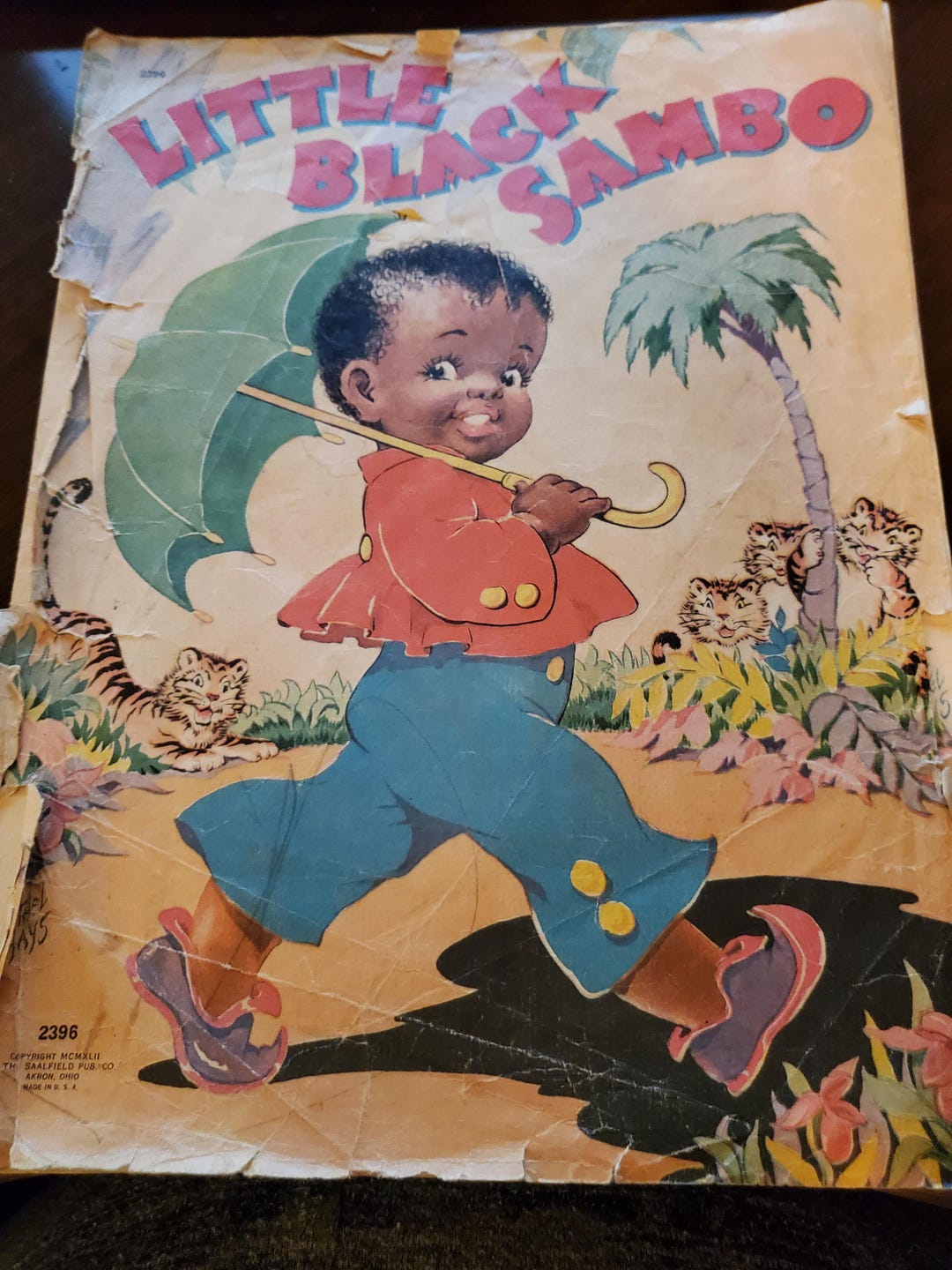 Large Paper Children's Book "little Black Sambo" - Beautifully ...
