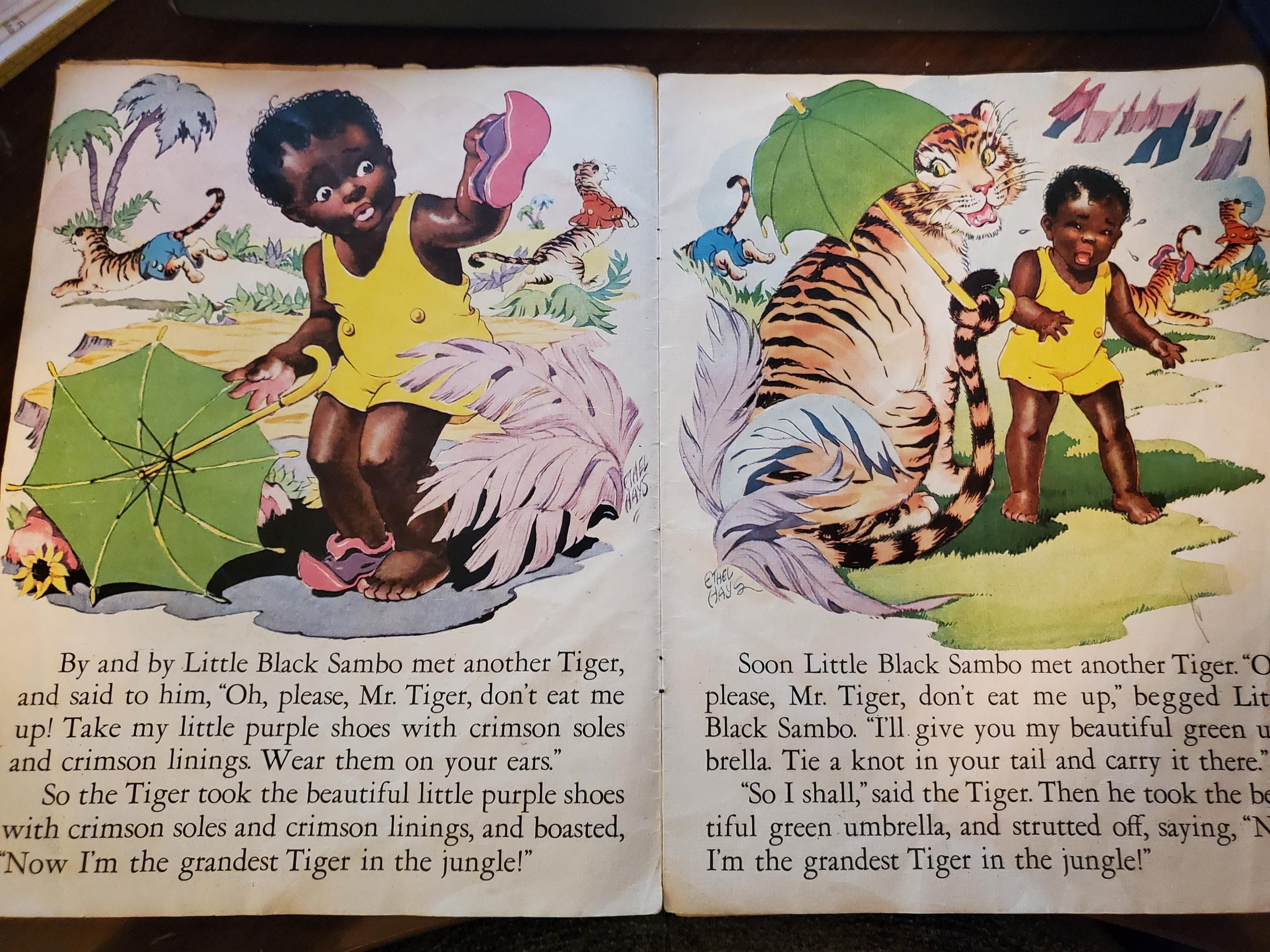 Large Paper Children's Book little Black Sambo Beautifully Illustrated ...