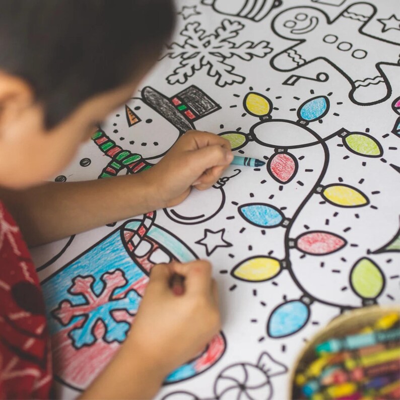 GIANT Christmas Coloring Poster or Table Cover Png Holiday Tablecloth ...