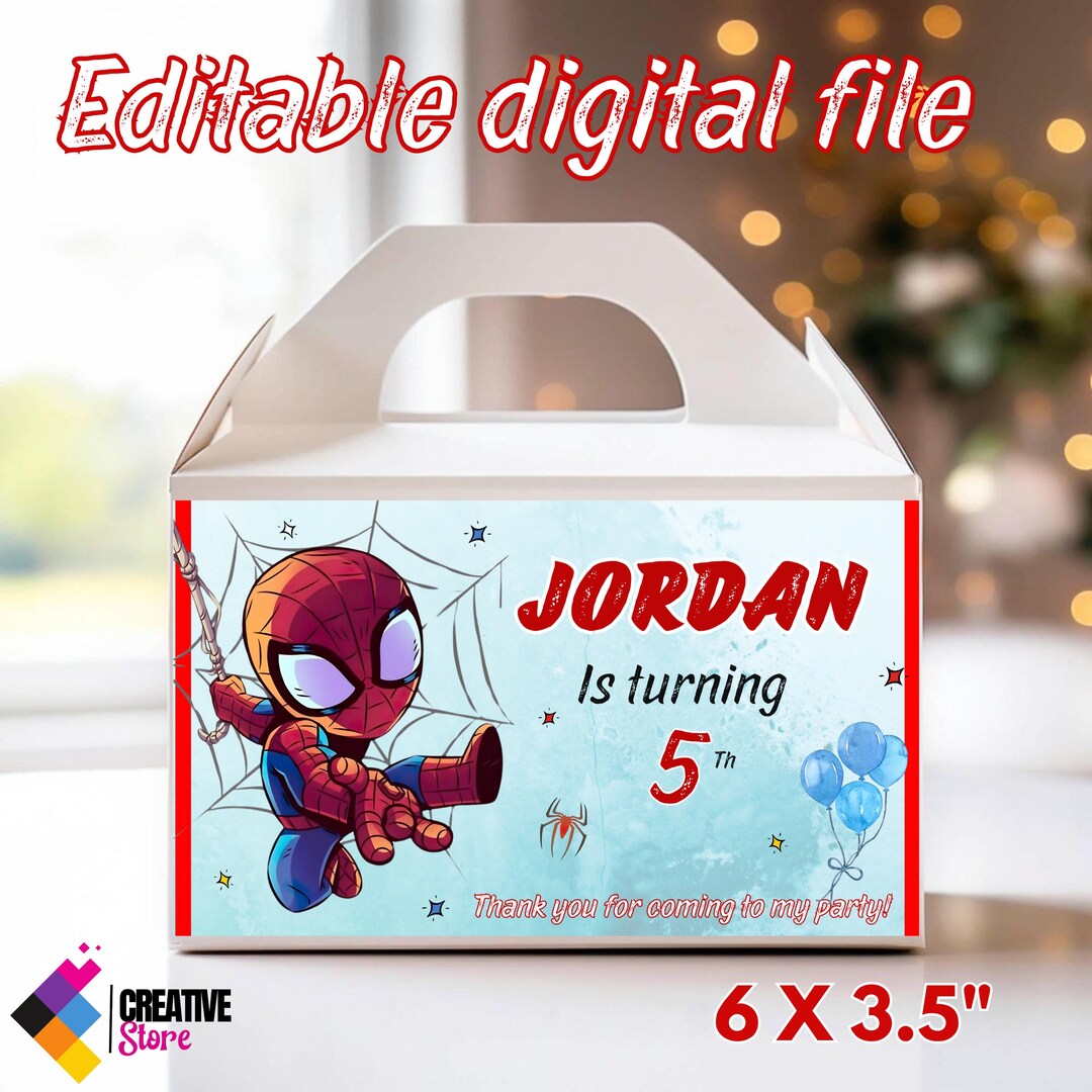 Spidey Gable Box, Spidey Party, Spidey Custom Gable Box, Spidey ...